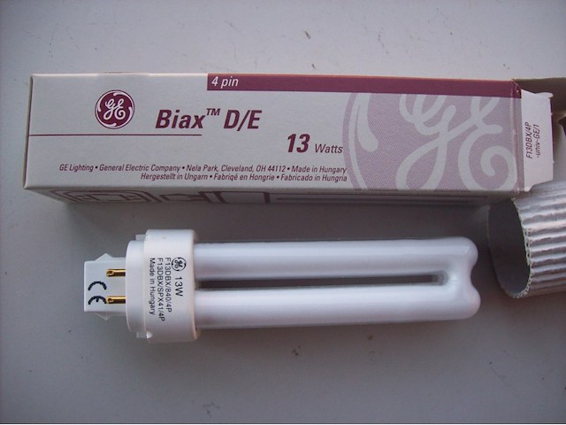 Biax D/E 13 Watts General Electric  - 4 pina - novo