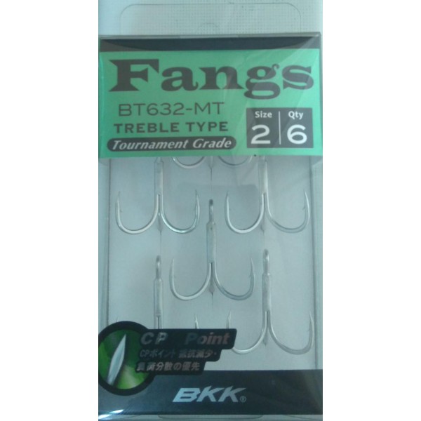 BKK Fangs Treble Hook #4 BT632-MT