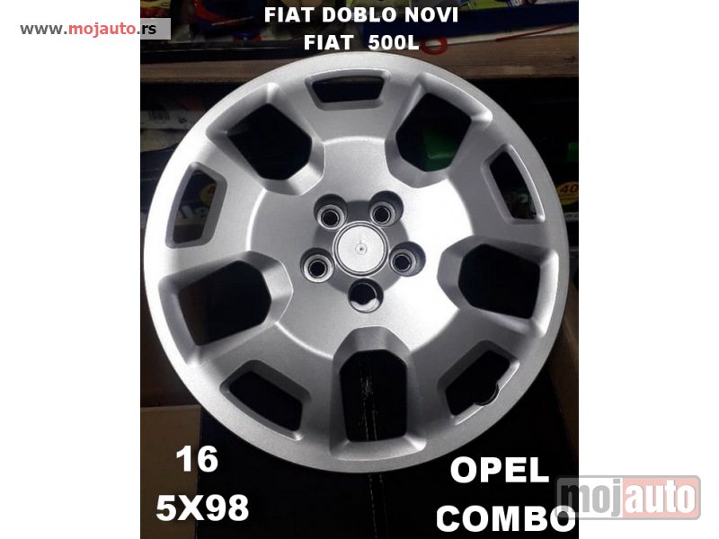 16 RATKAPNE NA ŠRAF 5X98 ZA OPEL COMBO/FIAT 500L/DOBLO