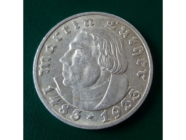 5 REICHSMARK 1933 D srebro