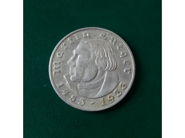 2 REICHSMARK 1933 A srebro