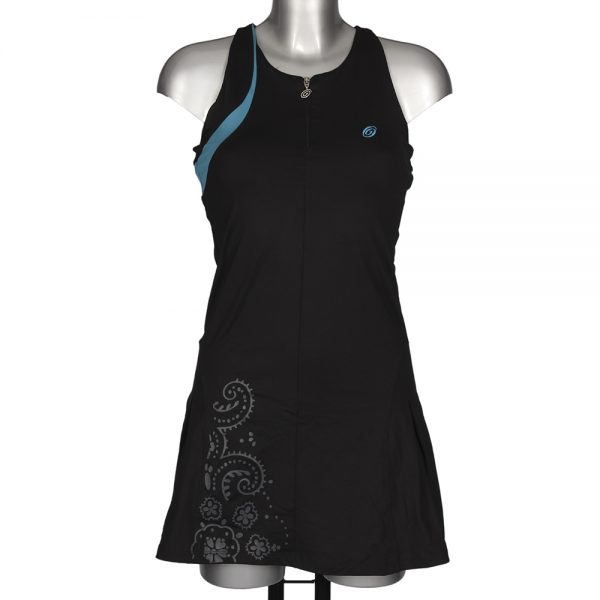 Haljina za tenis crno tirkiz sa stampom