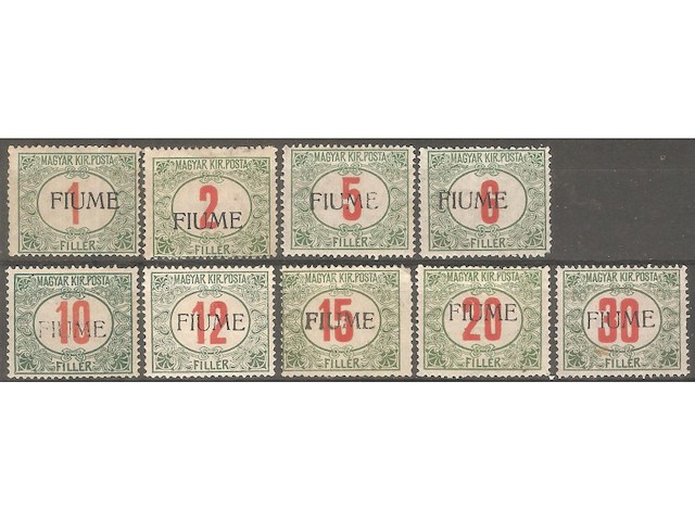1918 - FIUME Porto sa crv brojkama serija MH