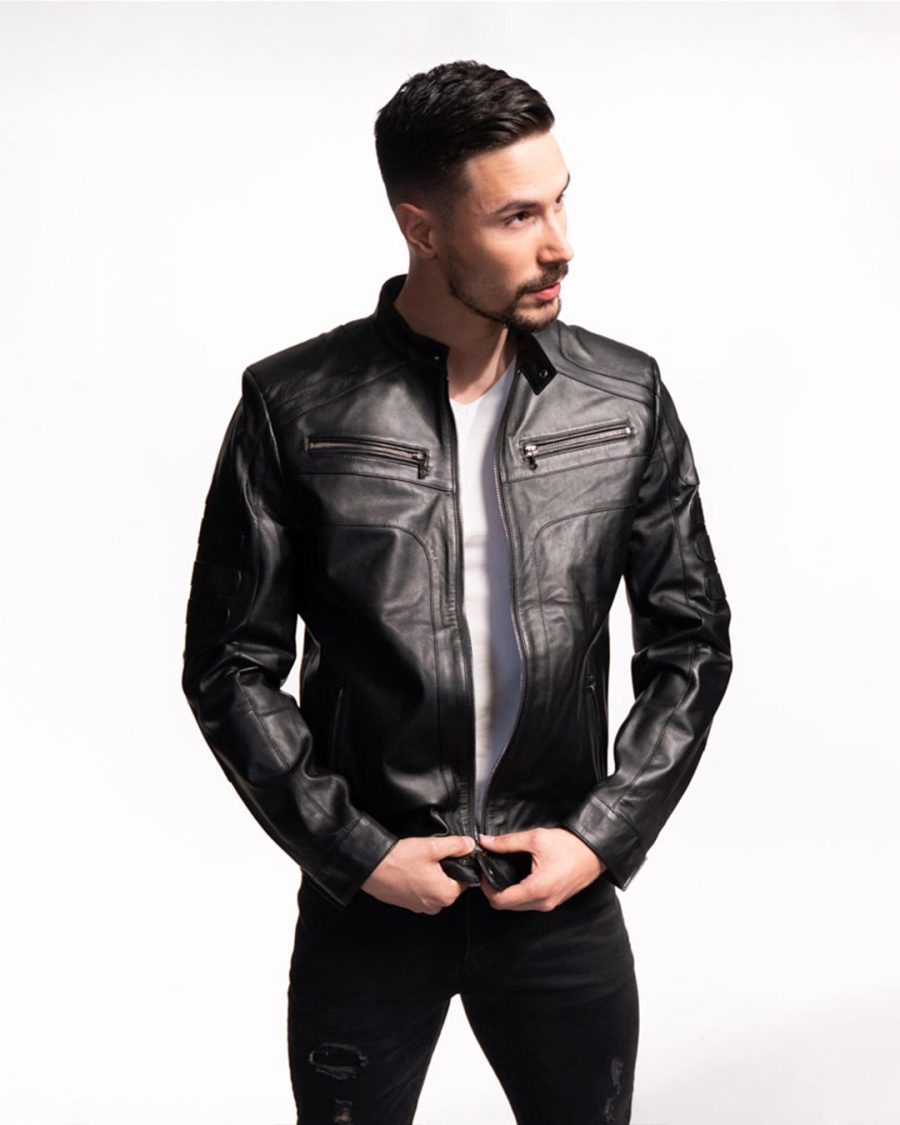 Muška kožna jakna – Brad – Crna
