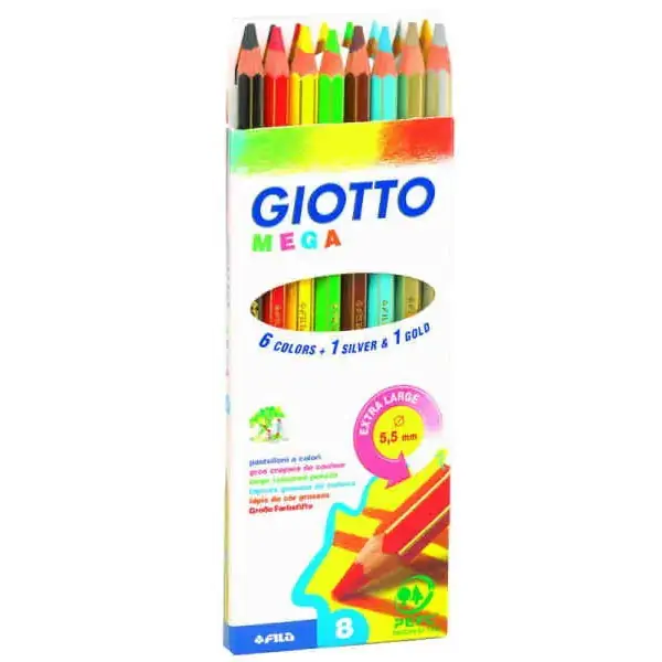 Drvene boje (8 boja) Giotto Mega Fila 2254 blister