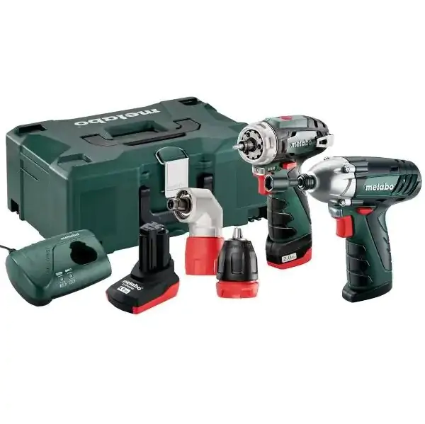 ComboSet 2.1 10.8 BS Quick+SSD+ugaoni nastavak(1x2.0Ah, 1x4.0Ah), MetaLoc Metabo