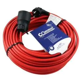 Produžni kabl s utikačem i natikačem "šuko" crveni 3G1.5/15m Commel