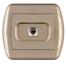 Telefonska priključnica 1 x 623K, zlatna ROYAL EXCLUSIVE Metalka Majur