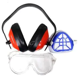 Zaštitne naočare, maska i antifon WOMAX