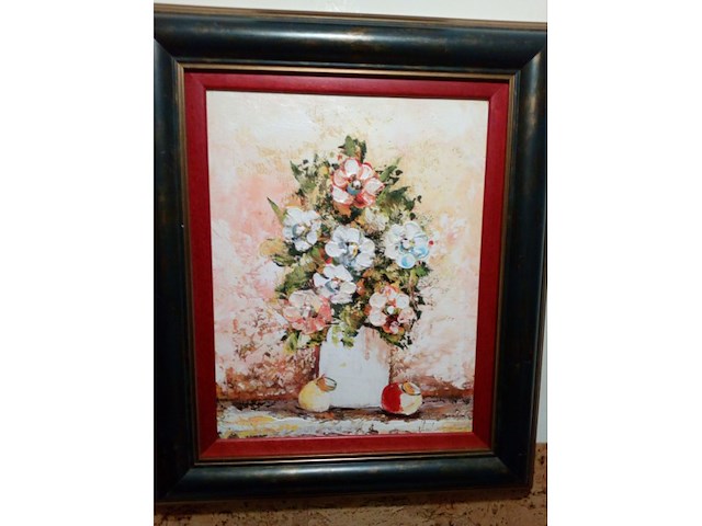 `Lepota cveća`, ulje, uramljeno 53x46 cm