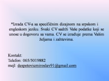 Izrada cv-a na srpskom i engleskom jeziku