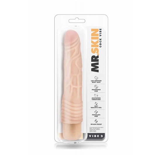 Mr. Skin silikonski realistični bež vibrator, BLUSH00434