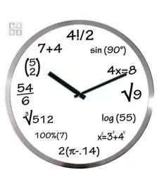 Zidni matematički sat beli