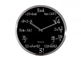 Zidni matematički sat crni
