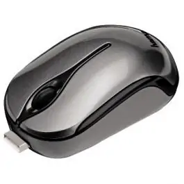 Miš optički USB M462, sivi, sa roll-up kabl sistem 52484