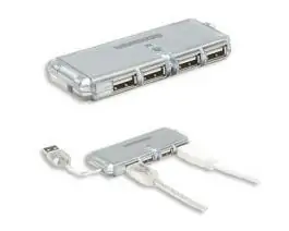 USB Pocket Hub 4port srebrni 160599 MANHATTAN