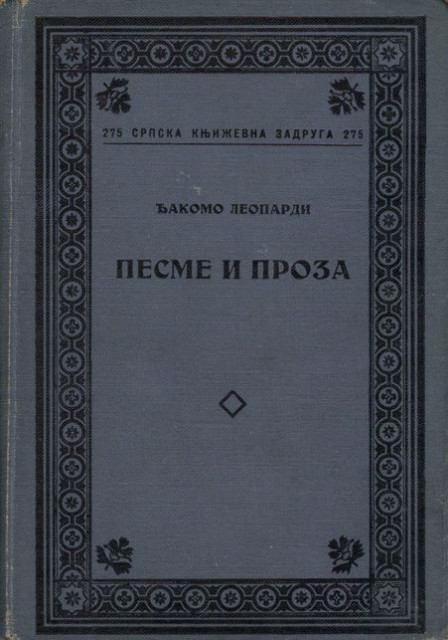 Pesme i proza - Đakomo Leopardi, 1937