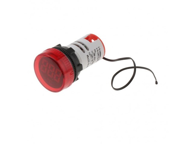 LED termometar 22mm crveni