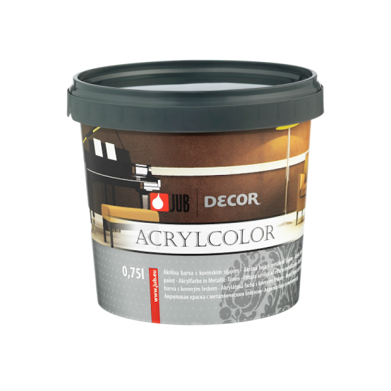 JUB ACRYCOLOR DECOR fasadna boja ZLATNA, SREBRNA i BRONZANA 750ml