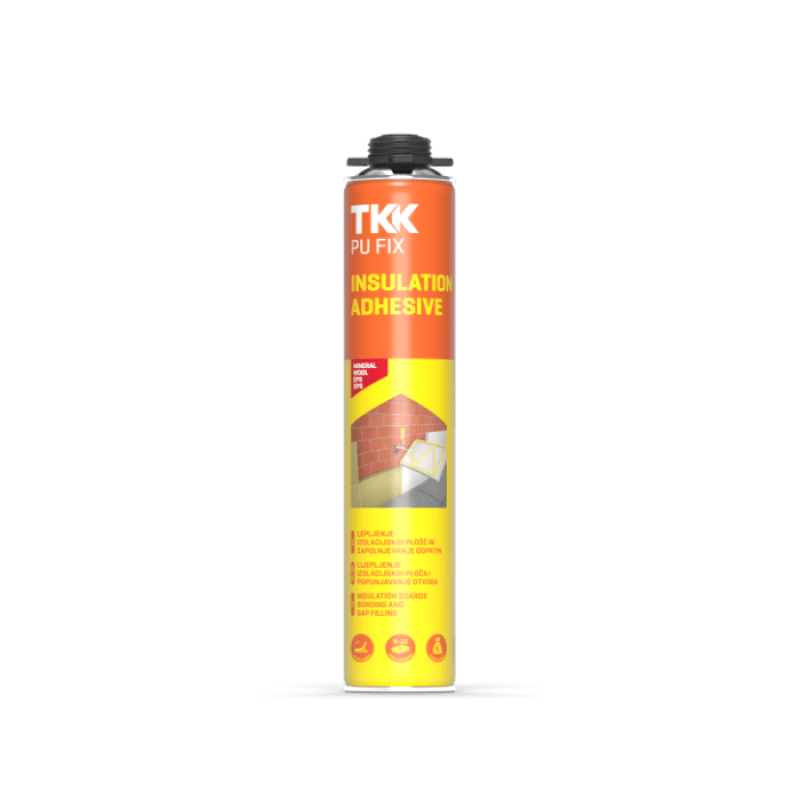 TKK PU FIX INSULATION ADHESIVE GUN 750ml Puštoljska PU PENA za lepljenje stiropora, stirodura, kamene vune