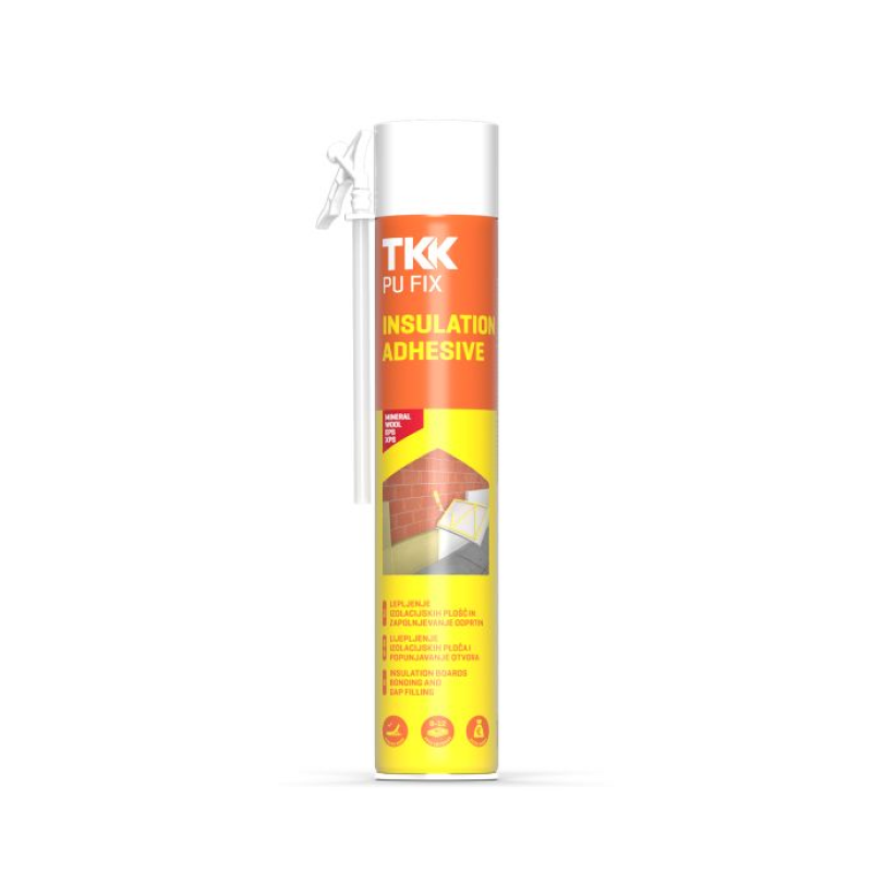 TKK PU FIX INSULATION ADHESIVE M 750ml PU PENA na CEVČICU za lepljenje stiropora, stirodura, kamene vune