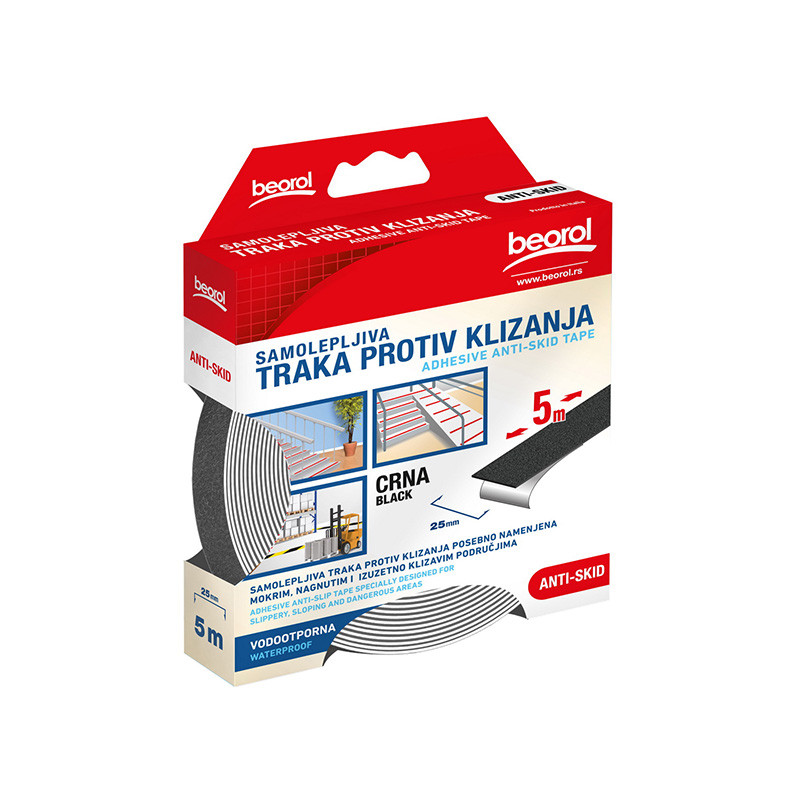 Traka PROTIVKLIZNA 25mm x 5m CRNA