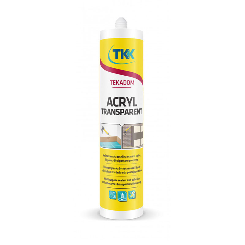 Tekadom Acryl Transparent 300ml zaptivna masa i lepak, koja nakon stvrdnjavanja postaje prozirna.