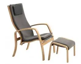 Fotelja + tabure siva