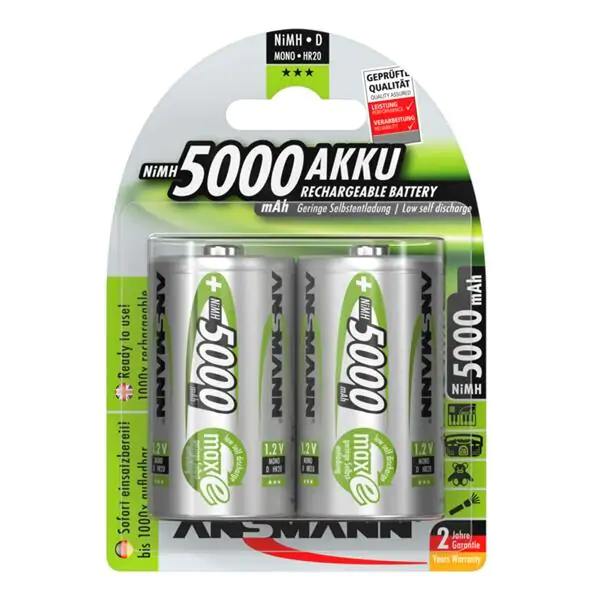 Punjive baterije 5000 mAh, NiMh, 1.2V, HR20 2/1 ANSMANN