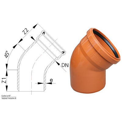 VALPLAST oranž 45°