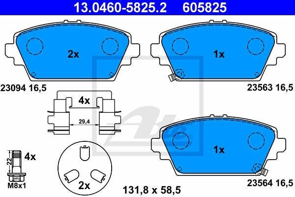 Prednje kočione pločice 13.0460-5825.2 - Nissan Primera 02-08