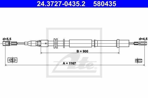 Sajla ručne kočnice Mercedes-Benz Vito -03 , nazad, 1167 mm