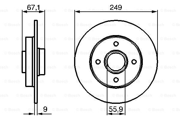 Zadnji kočioni diskovi BS0986479219 - Citroen C4 04-10