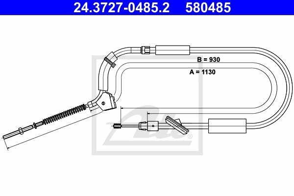 Sajla ručne kočnice Mercedes-Benz Razred A 04-12, napred, 1130 mm