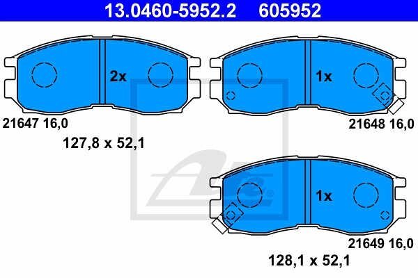 Prednje disk kočne pločice 13.0460-5952.2 - Chrysler, Hyundai, Mitsubishi