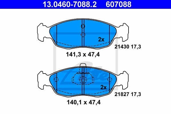 Prednje disk kočne pločice 13.0460-7088.2 - Citroen, Peugeot