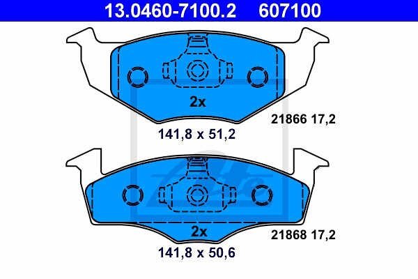 Prednje disk kočne pločice 13.0460-7100.2 - Seat, Škoda, VW