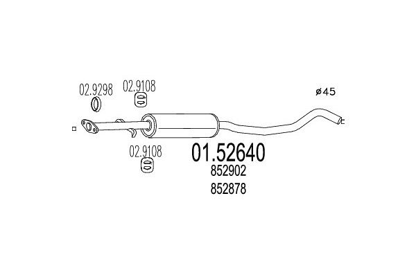 Auspuh Opel Vectra 88-95 1.7 D, srednji lonac