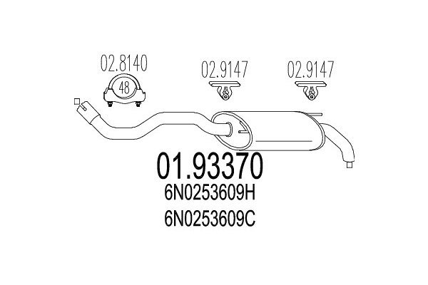 Auspuh Volkswagen Polo 94-99 1.9 D, zadnji lonac