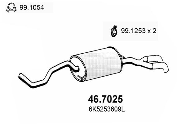 Auspuh Seat Cordoba 93-99 1.9 SDI / TDI / TD , zadnji lonac