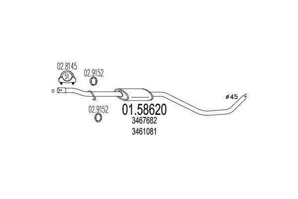 Auspuh Volvo Seria 400 88-96, srednji lonac