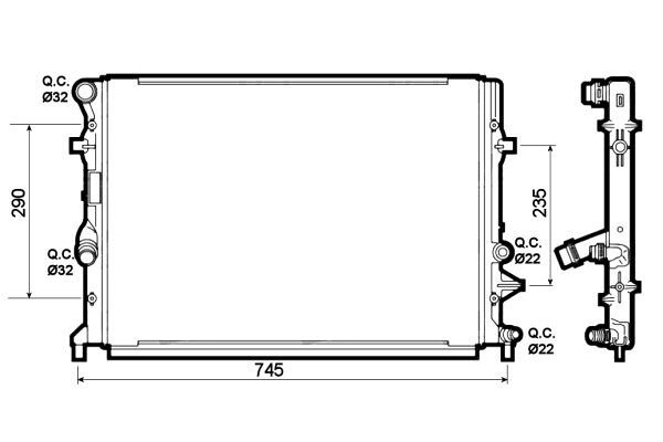 Hladnjak vode VOLKSWAGEN Caddy 04-