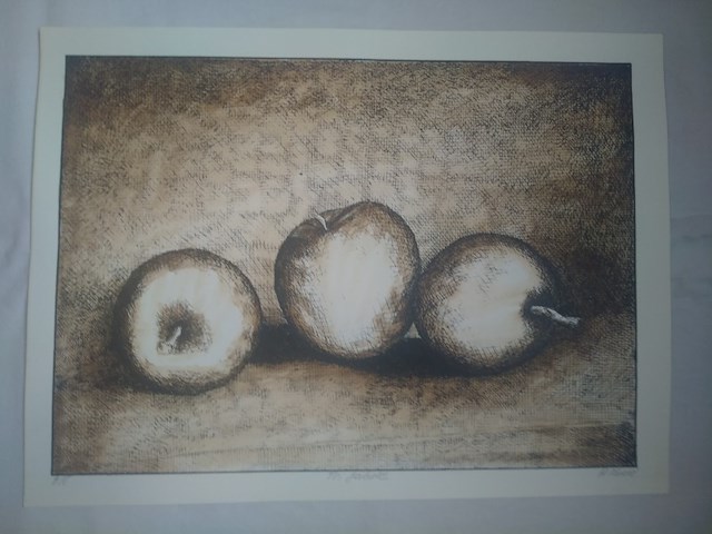 Grafika : Tri jabuke, Atelje Rakić, povoljno