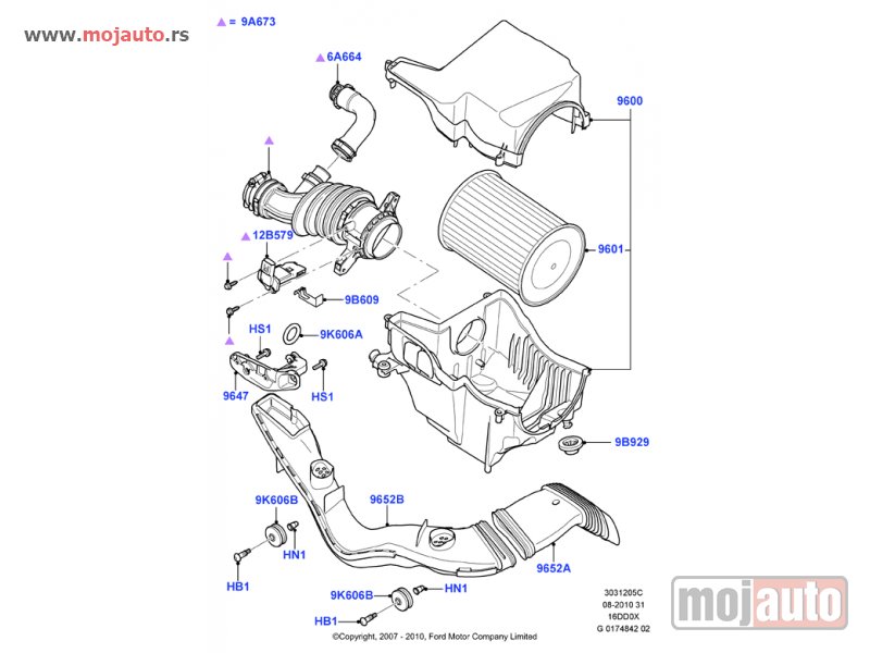 Ford C-MAX 1.6TDCI Crevo Turbine Protokomera 07-10, NOVO