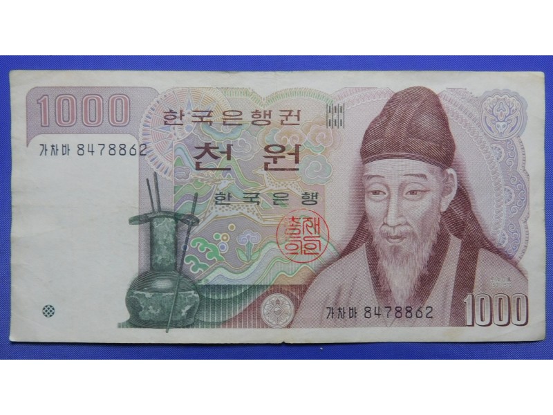 1000 won Koreja