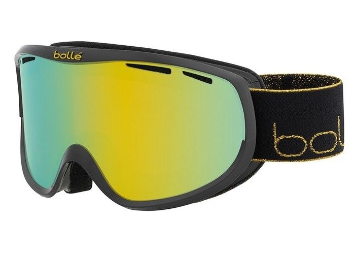 NAOČARE SKI BOLLE SIERRA shiny black - gold sunshine