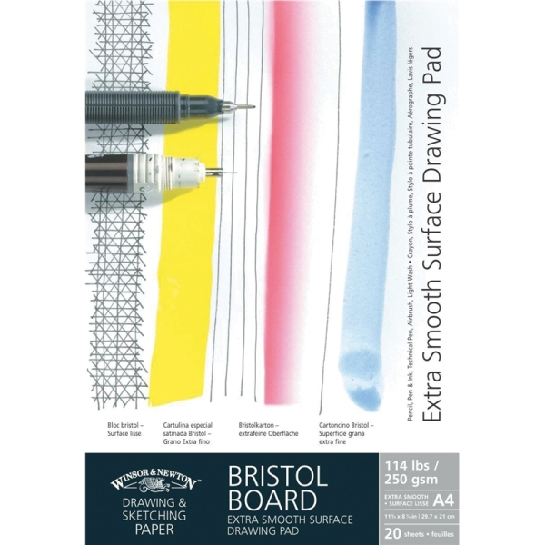Winsor&Newton EXTRA SMOOTH BRISTOL BOARD 250GSM 20SHEETS A4