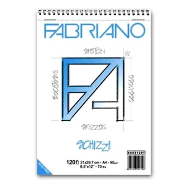 Fabriano FABRIANO BELI SCHIZZI 90gr. A4 120L/SPIRALA *6 08021297