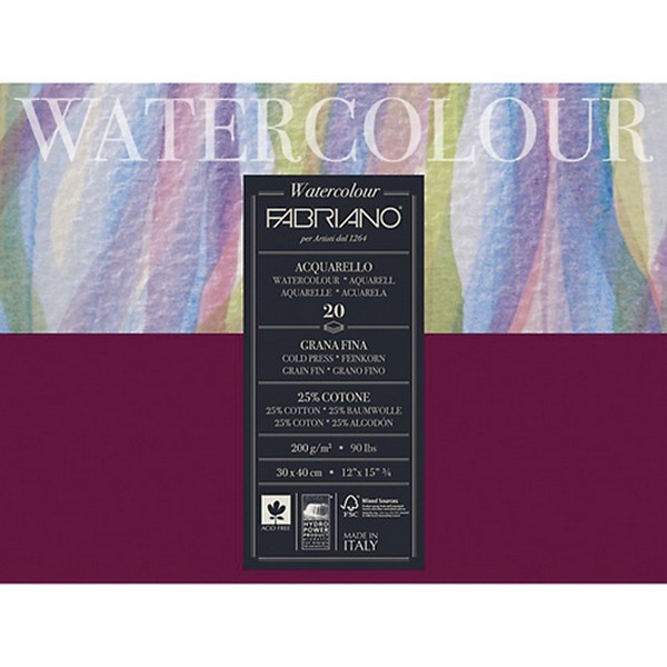 Fabriano FABRIANO WATERCOLOR 300g 20L 24X32 BLOK