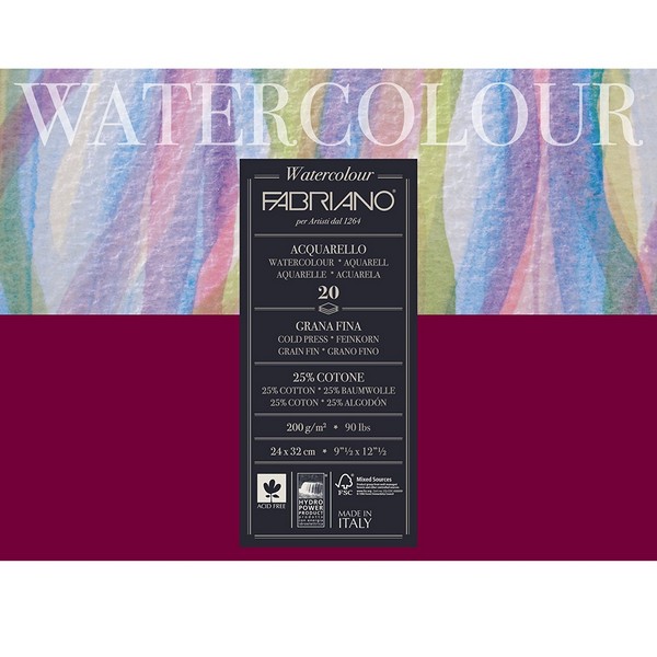 Fabriano FABRIANO WATERCOLOR BLOK 24x32 200g 20L